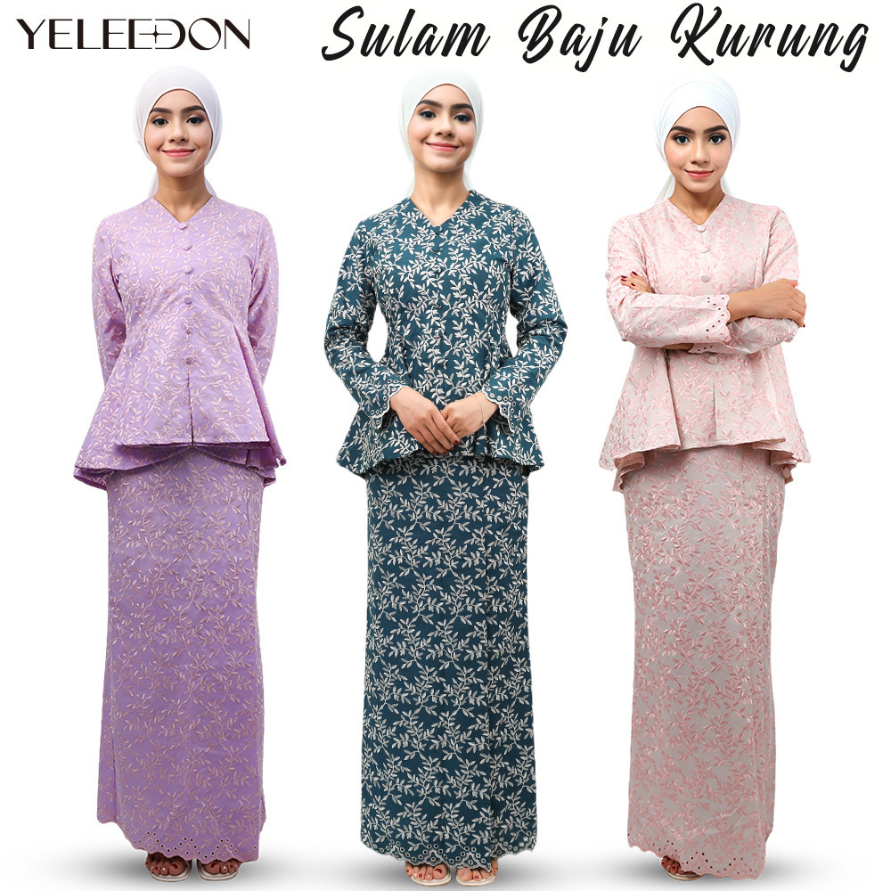 YELEEDON AURORA KURUNG SULAM Baju Kurung Kedah Moden Sesuai Untuk Nikah ...