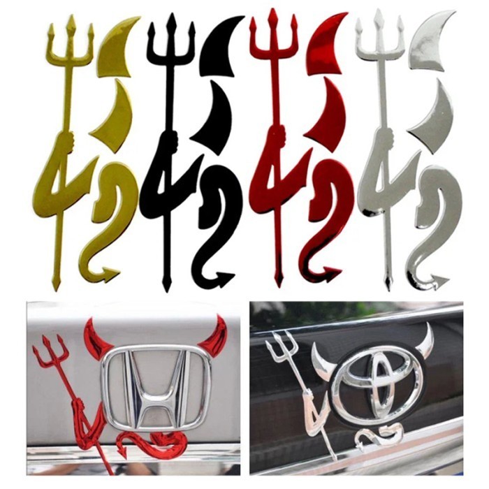 Devil Emblem Sticker Car Motorcycle Brand Logo 3D Embossed Exterior ...