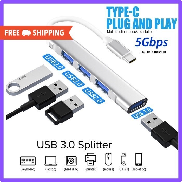 USB 3.0 hub four-in-one aluminum multi-channel OTG adapter USB extender ...