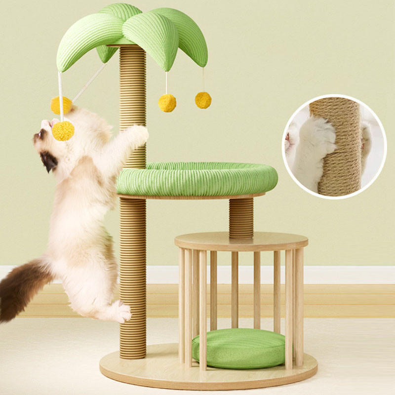 Cat Scratching Tree Climbing House Nest Cat Bed Play Sleep House Cat ...