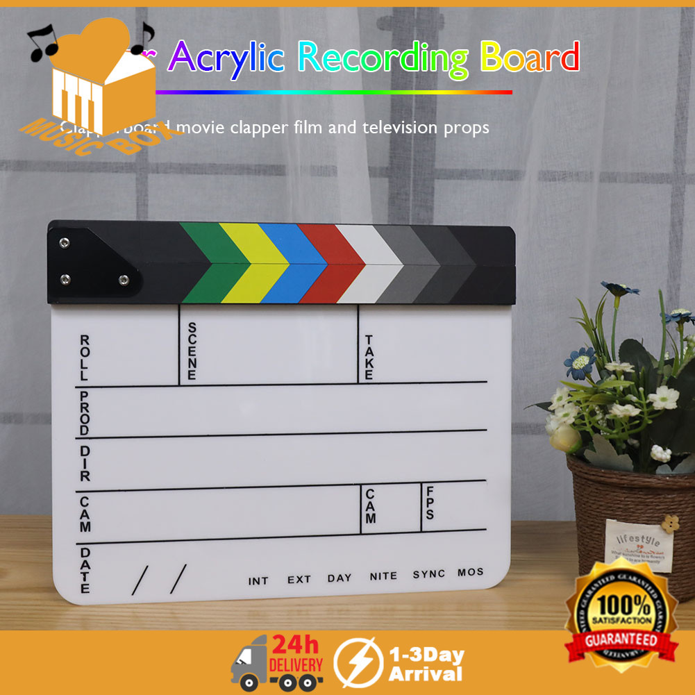 Acrylic Colorful Clapperboard Clapper Board Dry Erase Director Cut TV ...