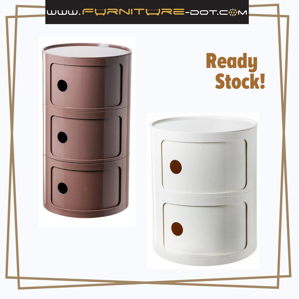 Compo Round Drawer / Kartell Storage Cabinet / Stackable Bedside Table ...
