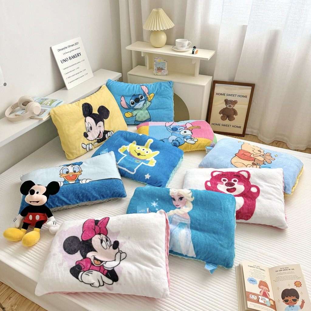 Kid Pillow Velvet Disney Elsa Pooh Stitch Sleep Pillow 30*45cm 40*60cm ...