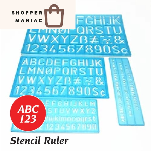 English Alphabet Stencil Ruler ABC Ruler (STENCIL ALPHABET) / Pembaris ...