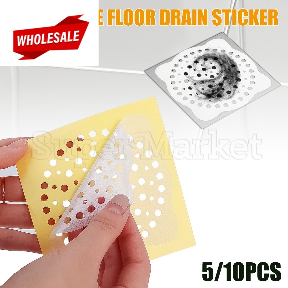 (BC) 5/10 Pcs Disposable Floor Drain Sticker Sink Filter Stickers Floor ...