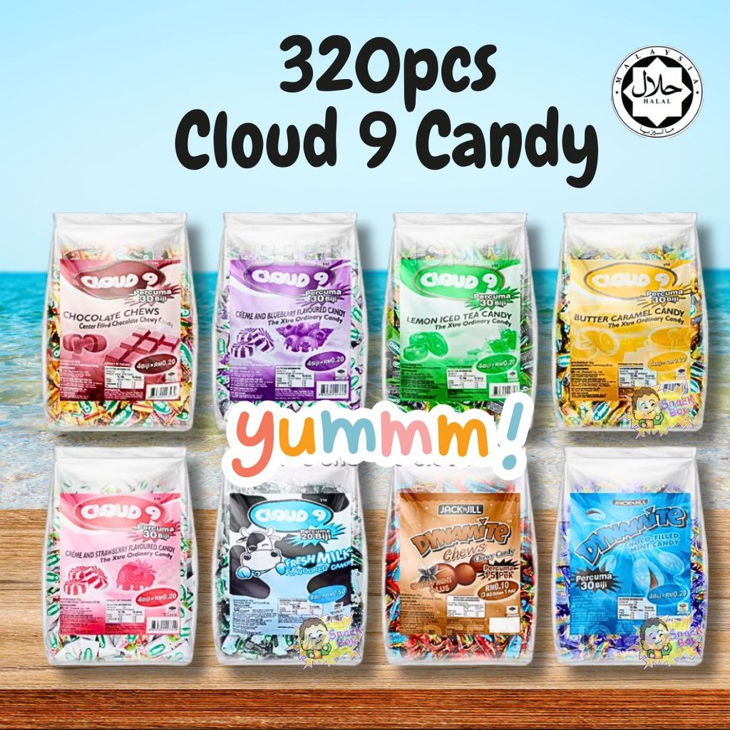 320pcs Cloud 9 Cloud9 Candy / Dynamite Chew Choco Mint 150pcs x 3biji ...