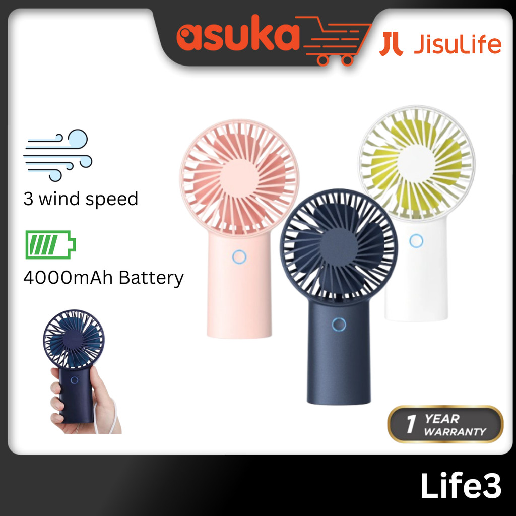 JisuLife Handheld Fan Life3 (Handheld Mini USB Fan - 4000mAh) F2B ...