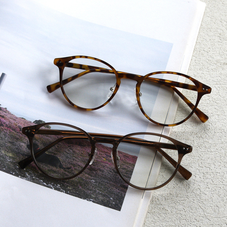 Light TR90 Glasses Frame Retro Korean Eyeglasses Men Women Round ...