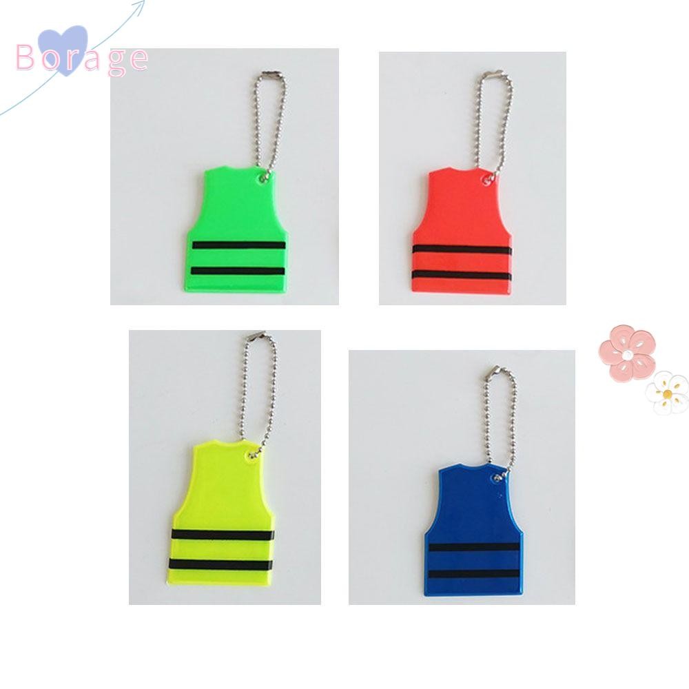 BORRAONE 4PCS Vest Keychain, Multicolor PVC Reflective Lattice Safety ...