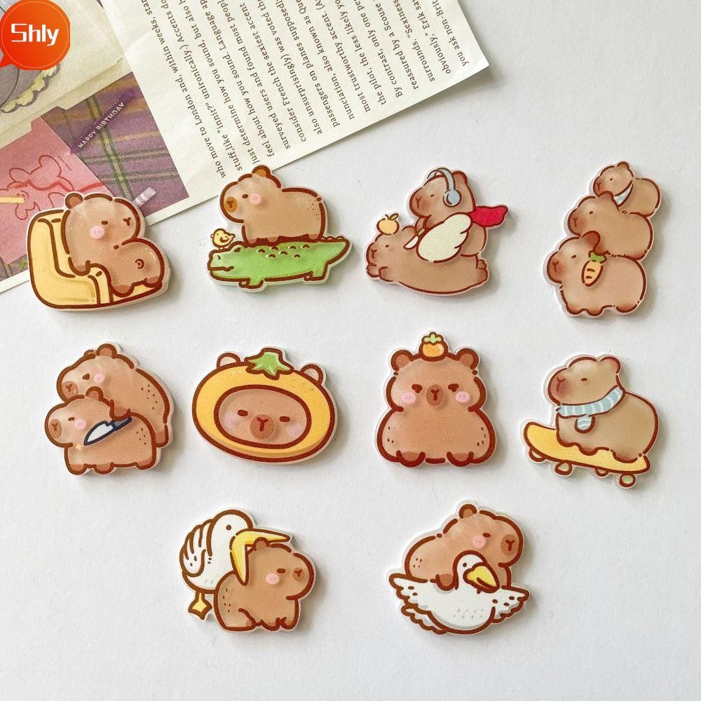 SHLY Cute Capybara Brooch, Colorful Clothes Accessories Capybara ...