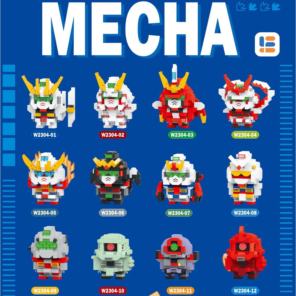 Lele Brothers 2304-05 Gundam Mini Mecha Minifigure Fighting King of ...
