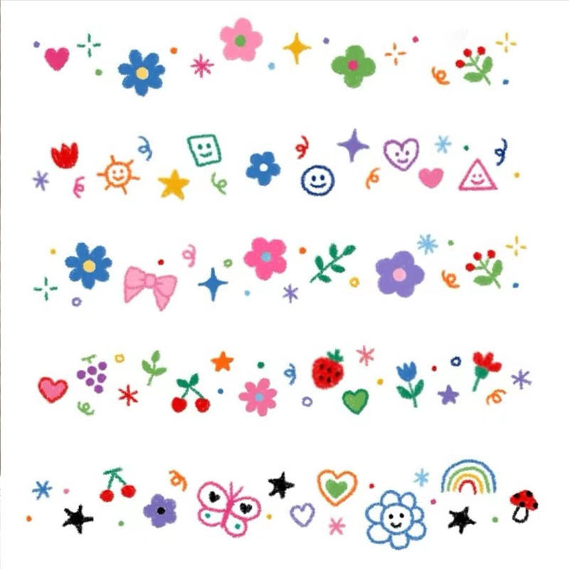 Mini Tattoo Sticker World Style Flower Tattoo Sticker Finger Color ...