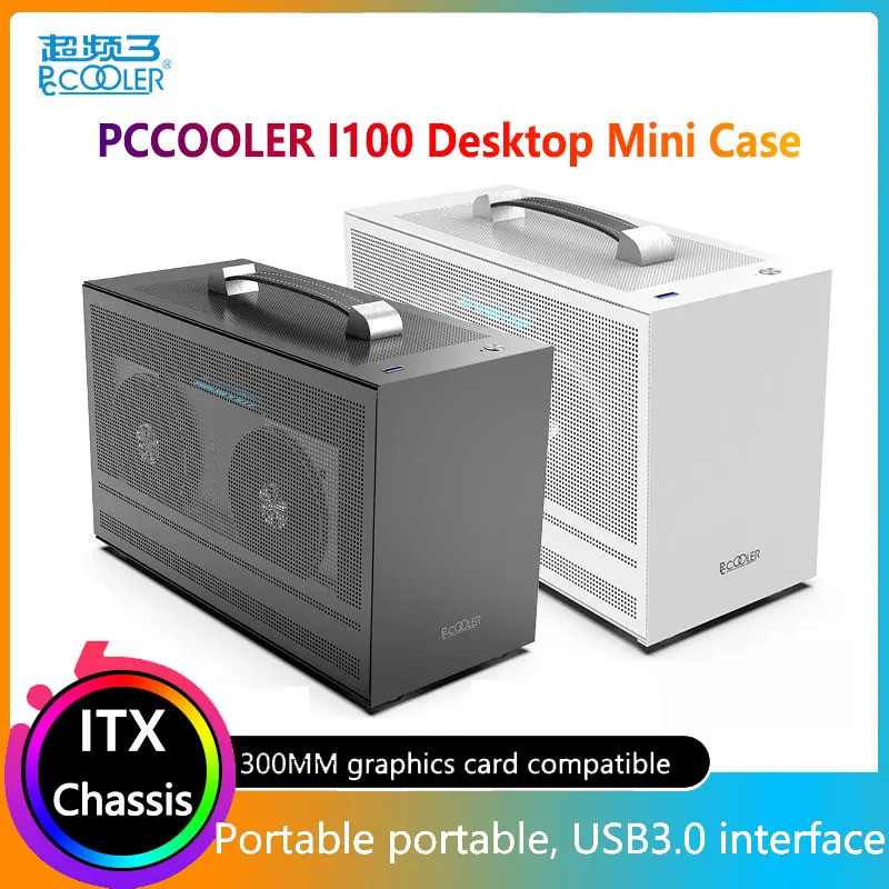 Pccooler I100 ITX MINI Small Case All Aluminum Suitcase Portable HTPC ...