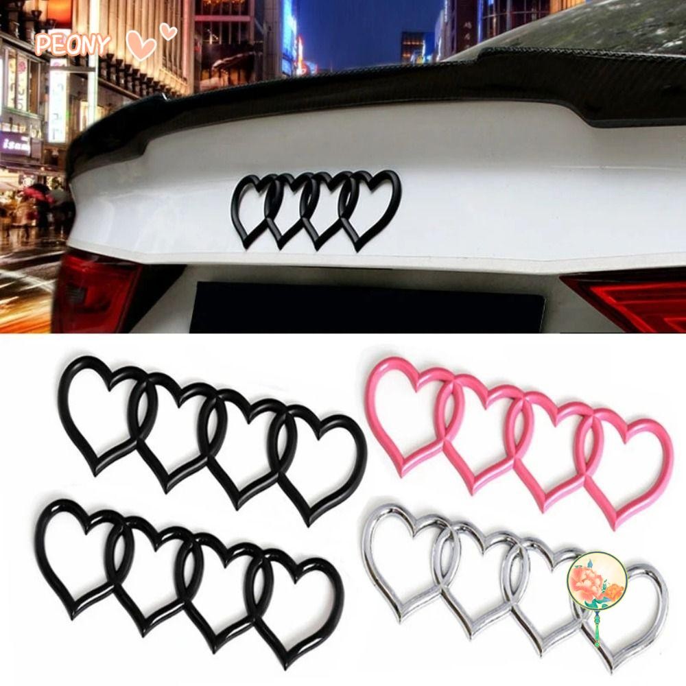 PEONY-HOME Car Love Heart Logo Decal, Sticker Auto Rear Trunk Tail ...