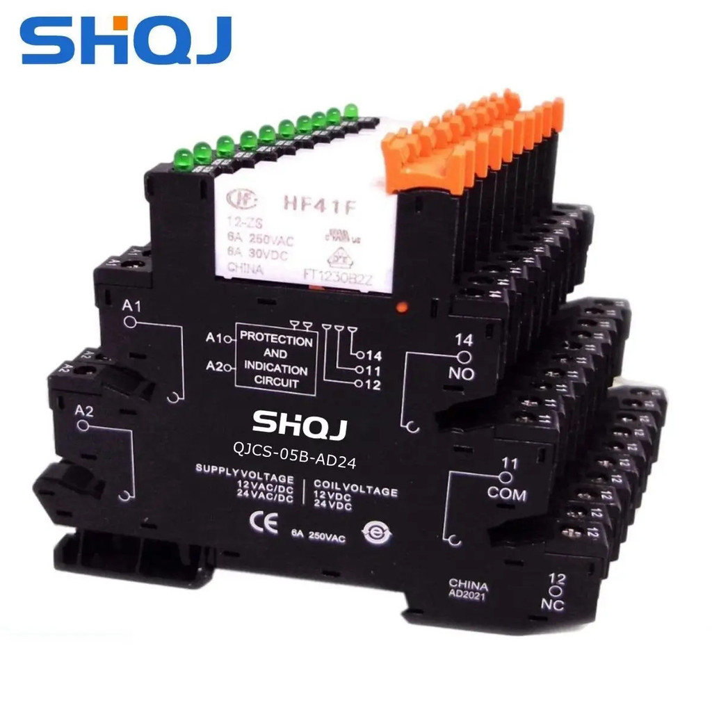 5PCS HF41F 24-ZS 12-ZS 5V 12V 24V 6A 1CO Slim Relay Mount On Screw ...