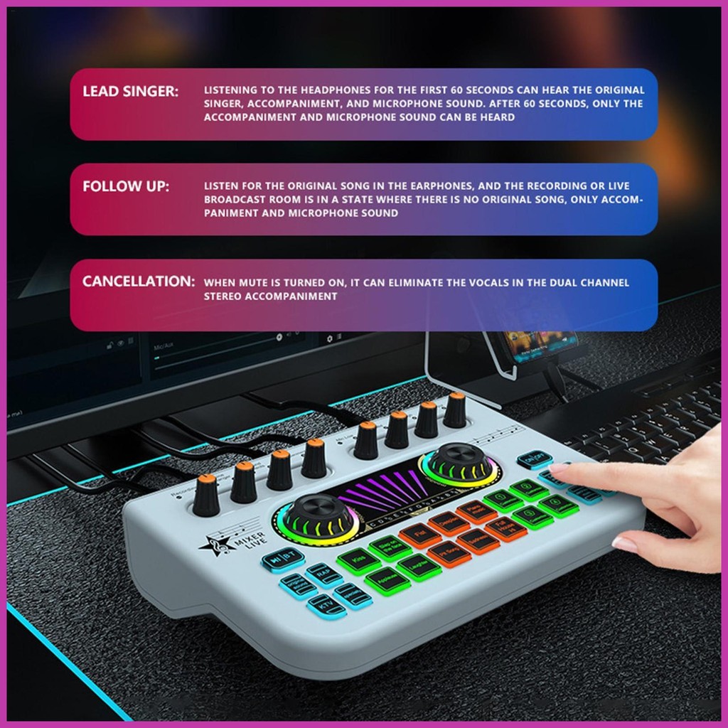 Live Streaming Sound Card Sound Card for Recording Studio Streaming ...