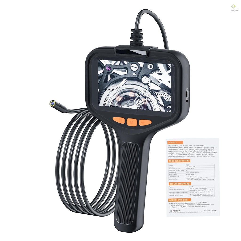 Inspection Camera Dual Lens Inspection Camera with Light 2m/6.5FT ...
