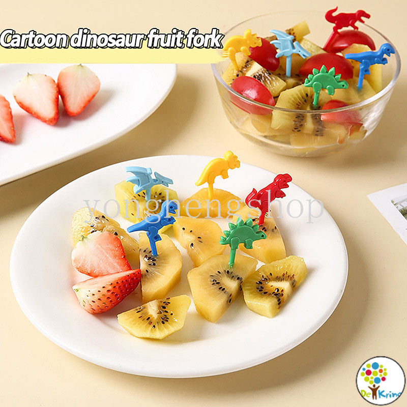 DK 6/8/10pcs Mini Cartoon Animal Fruit Fork Toothpick Cute Duck Frog ...