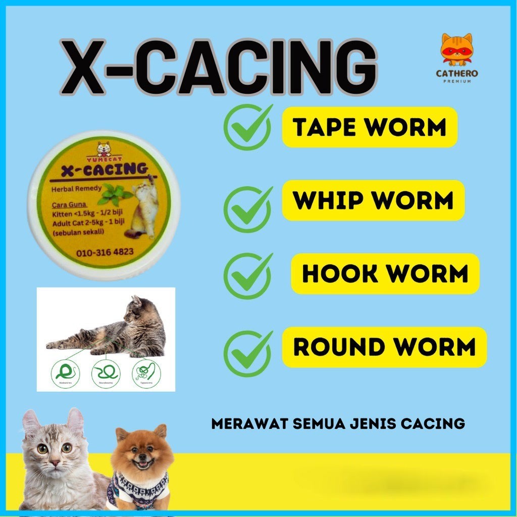 CATHERO X-CACING KUCING CACING HEARTWORM CACING PERUT KUCING DAN ANJING ...