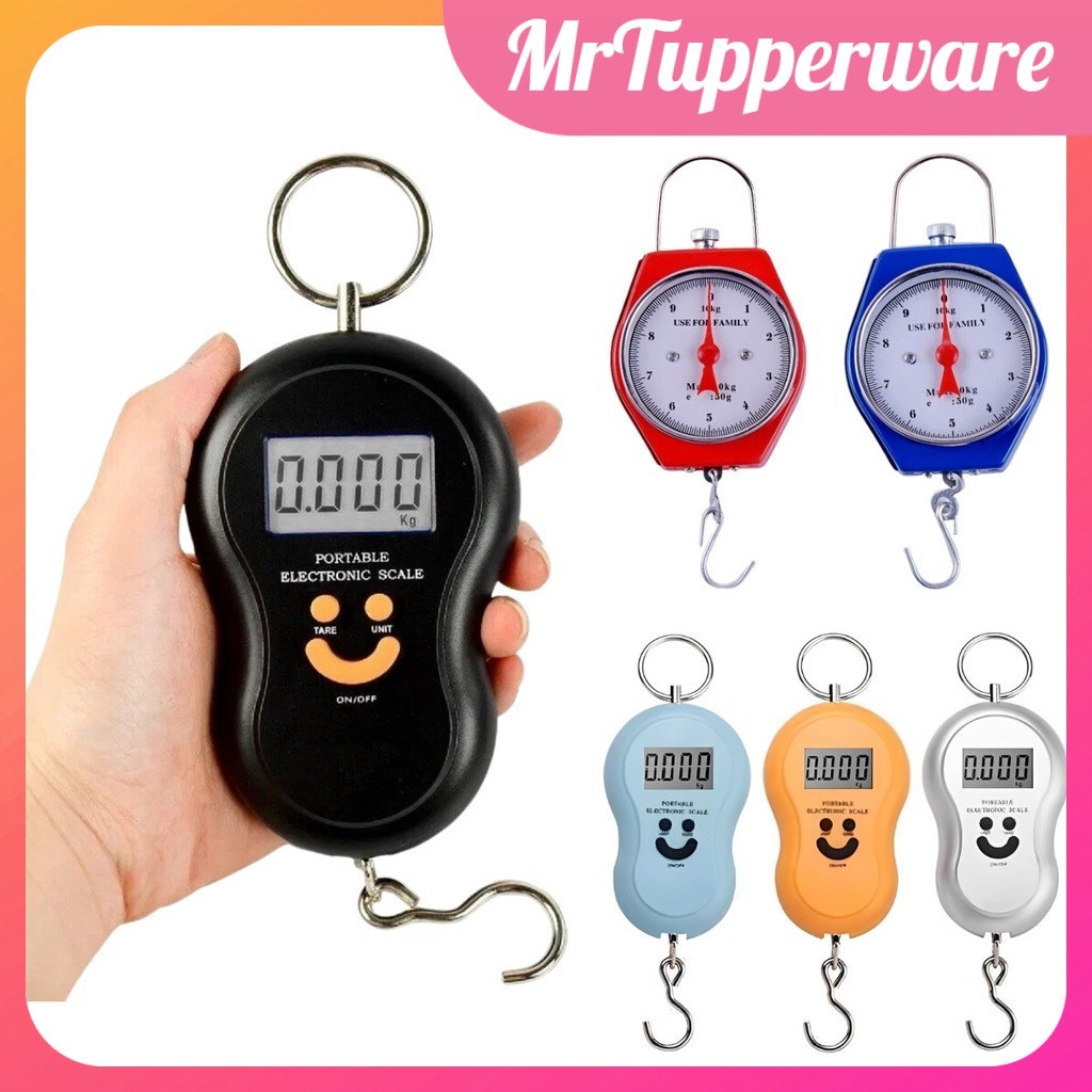 (ANALOG / DIGITAL OPTION) TPW Hanging Mini Scale Portable Luggage Scale ...