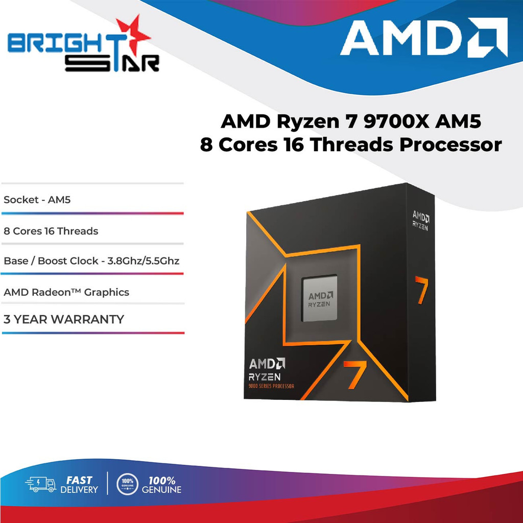 AMD Ryzen 7 9700X AM5 8 Cores 16 Threads Processor | Shopee Malaysia
