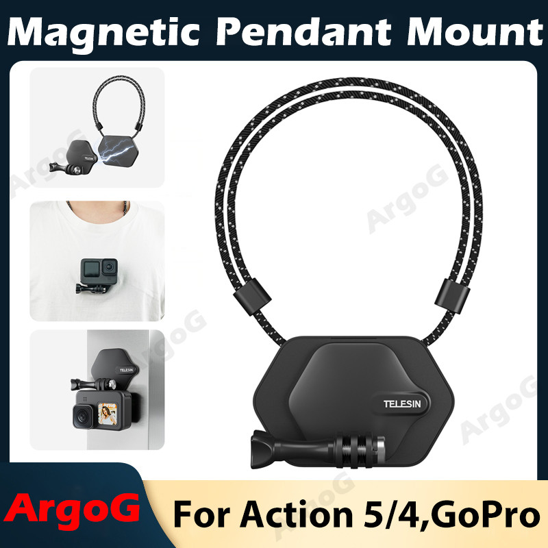 TELESIN Magnetic Pendant Mount For Osmo Action 5 Pro / 4 360° Chest ...