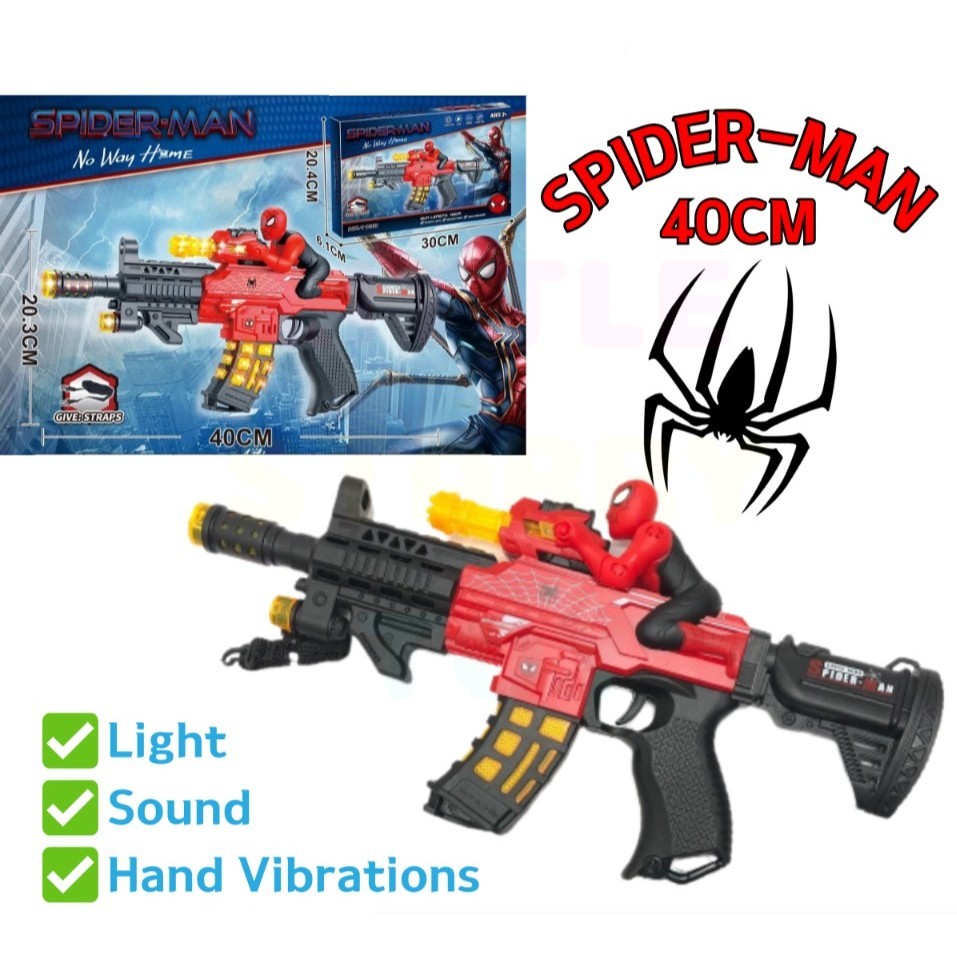 Ready Stock !!! Spiderman Shooter Toys Gun With Lighting , Vibration ...