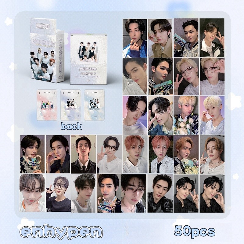 50-119pcs EN SUNGHOON Holographic Postcards 2024 GGU GGU PACKAGE HEESEUNG JAKE JAY JUNGWON NI-KI ...