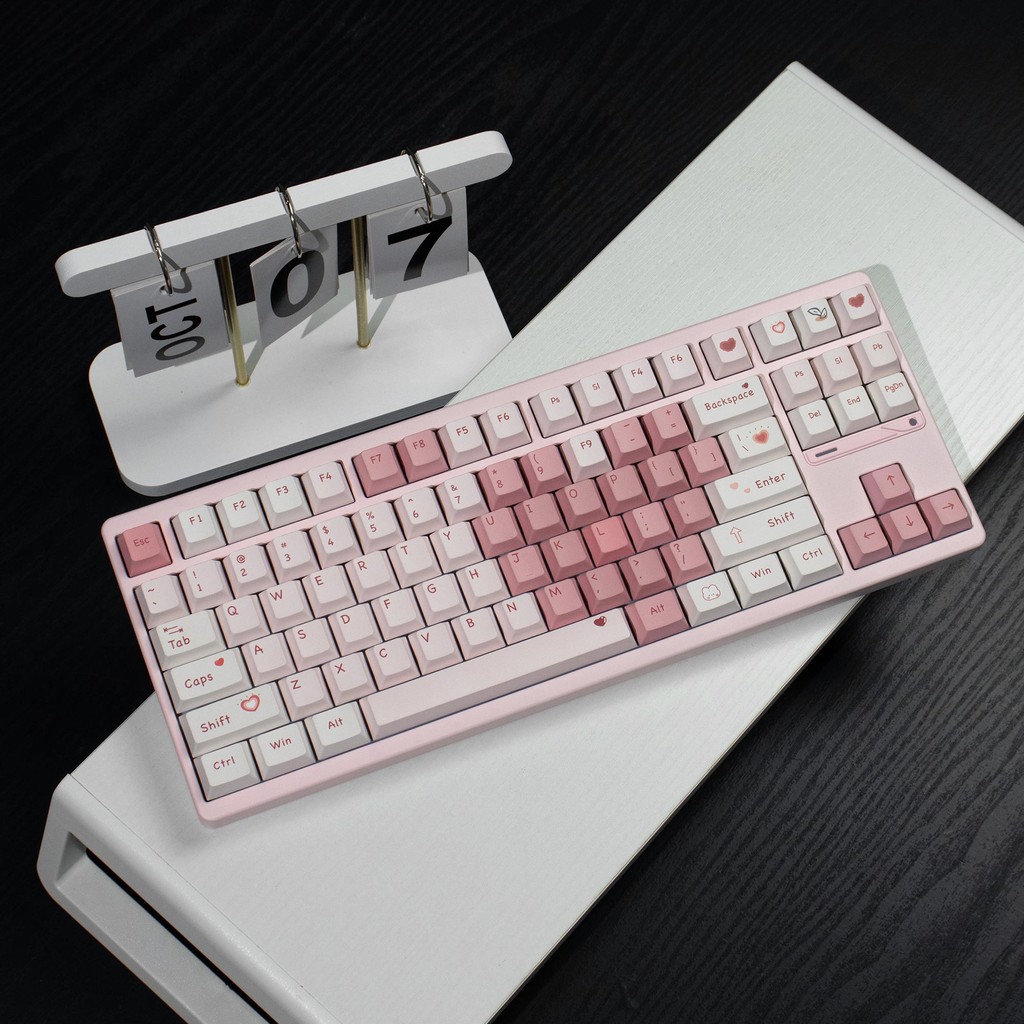 Pink Heart keycaps PBT Cherry profile Keycaps for MX Switches ...