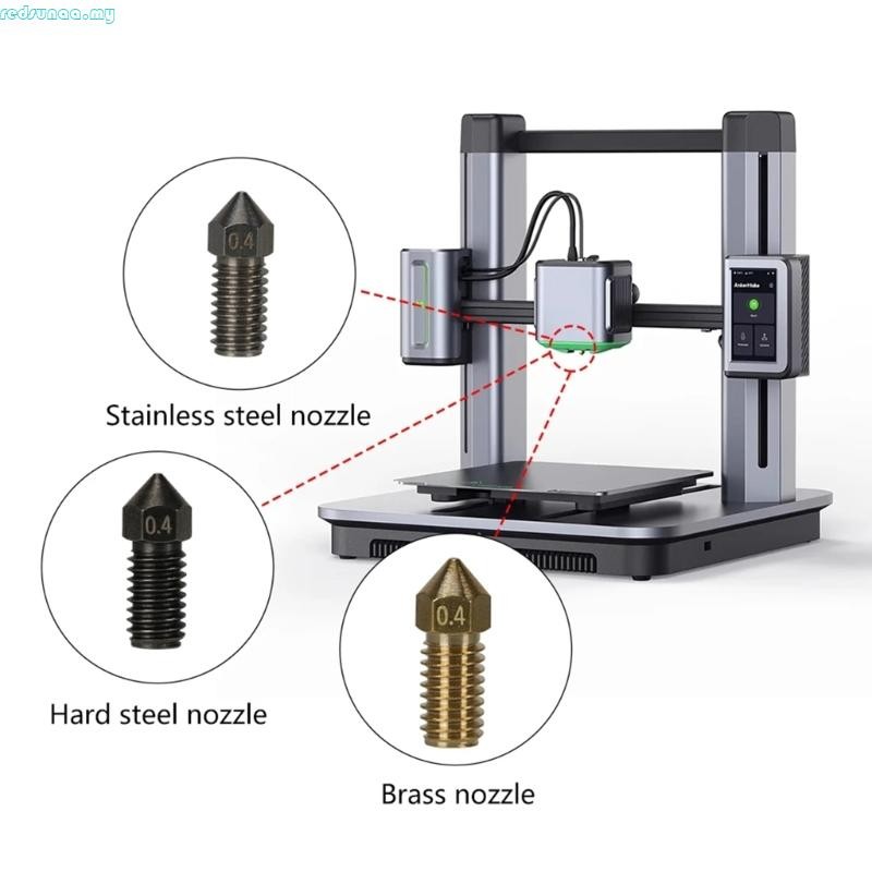 redsunaa 3D Printer Part Extruder Nozzle 0 4mm M6 Threaded Brass Metal ...