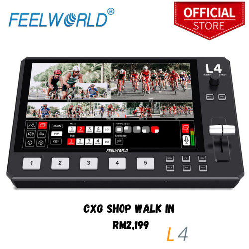 Feelworld L4 Multi Camera Video Mixer Switcher with 10.1 Inch ...