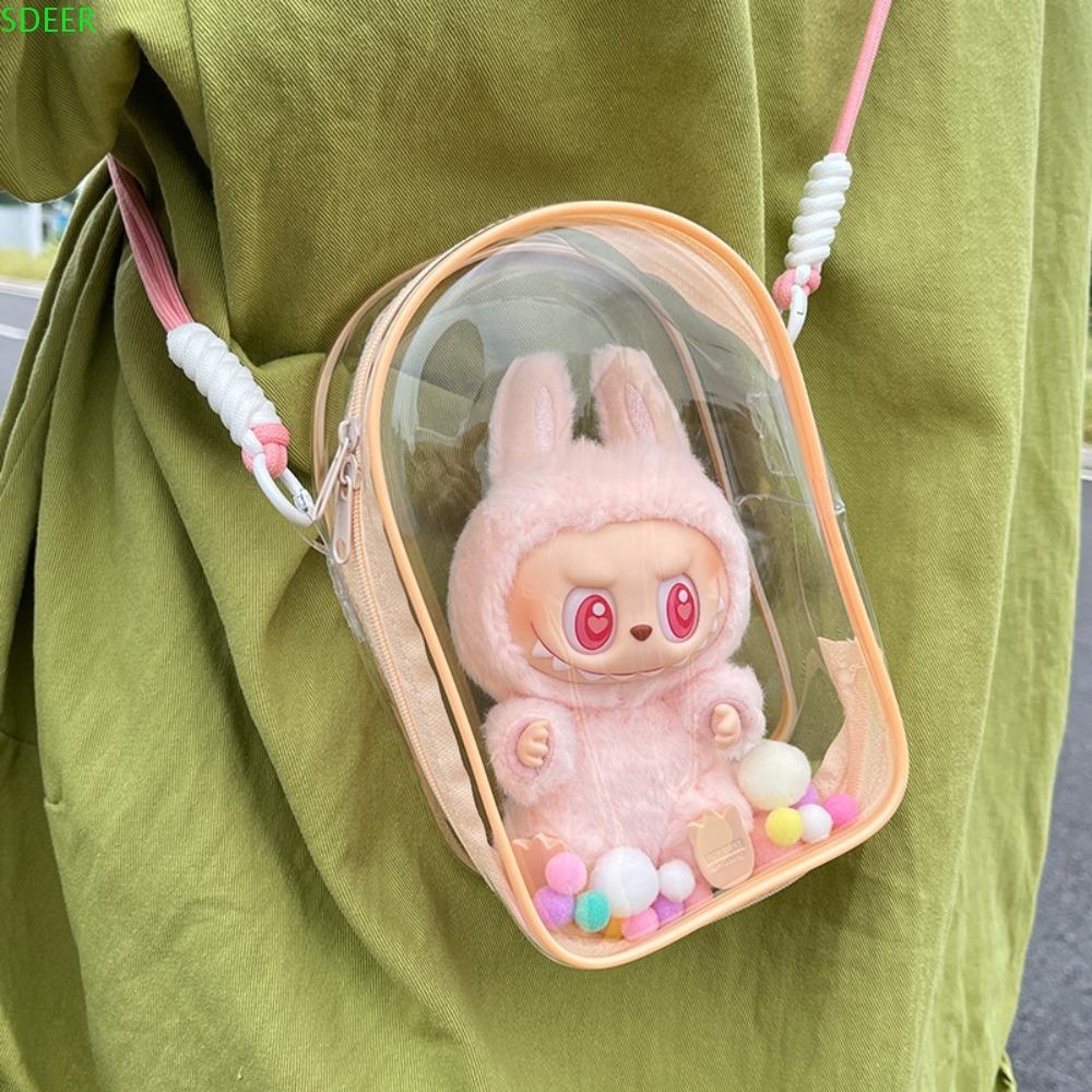 SDEER Labubu Clear Outdoor Doll Bag, Labubu V2 Doll with Keychain ...
