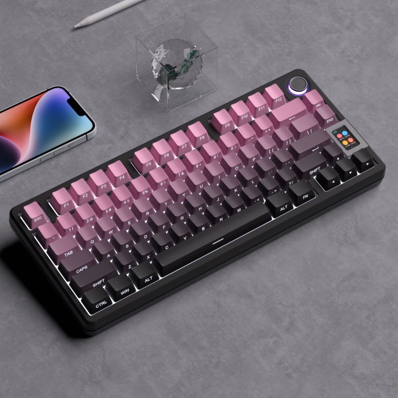 Blackberry Gradient Side Engraved Transparent Keycap High Content PBT ...