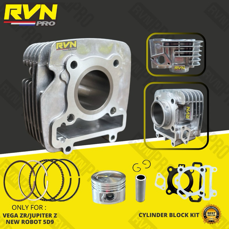 Block SEHER BLOCK SEHER BORING COMPLETE CONTENTS PISTON KIT VEGA ZR JUPITER Z NEW ROBOT 5D9 ...