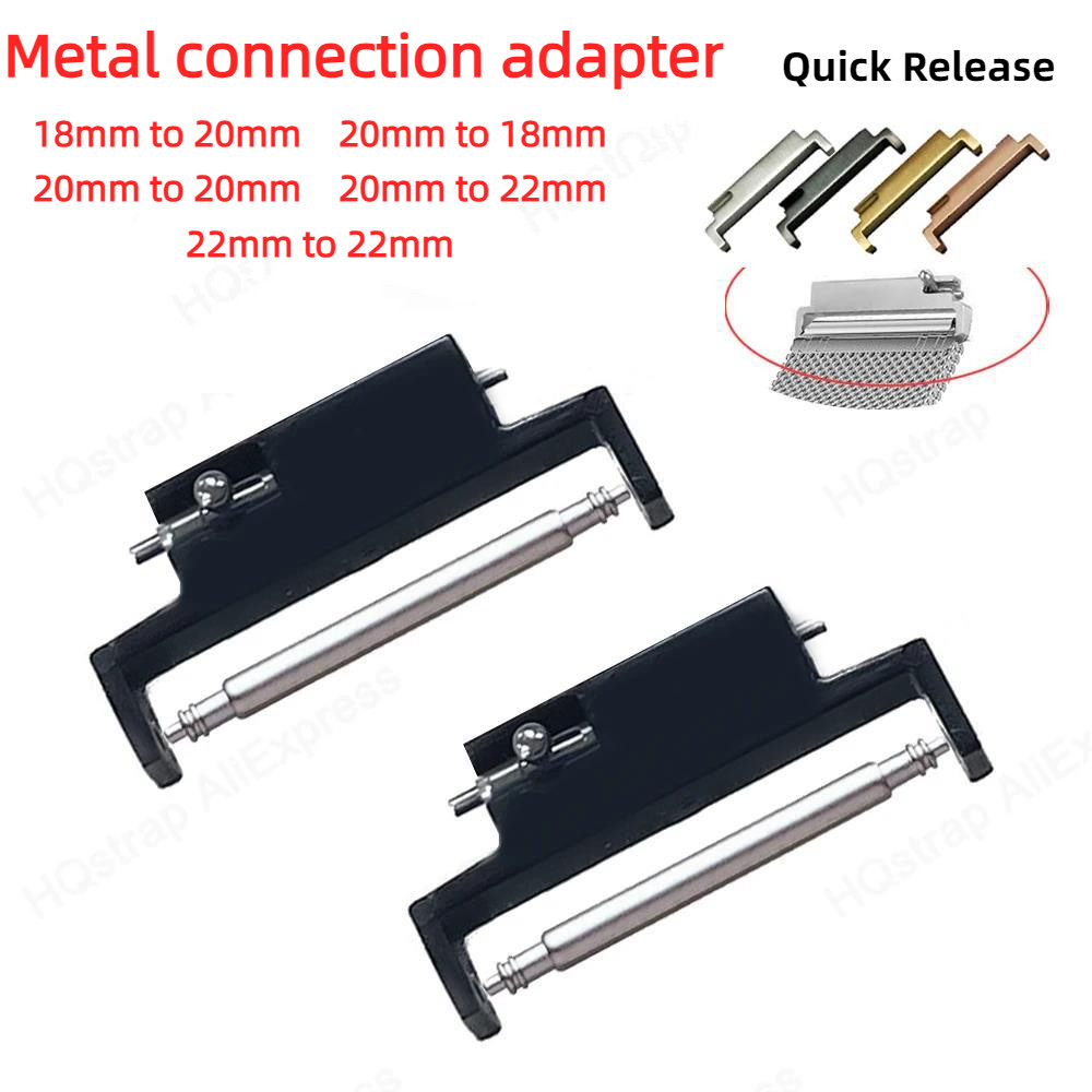 2pcs/1 Pair Quick Release Style Strap Metal Connectors 20mm to 18mm ...