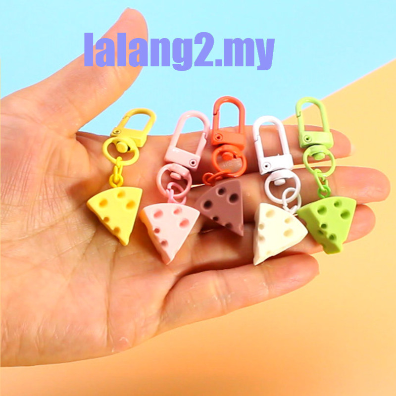 (lalang2.my)5pcs Cute Cheese Keychain Milk Yellow Cheese Blocks Fashion ...