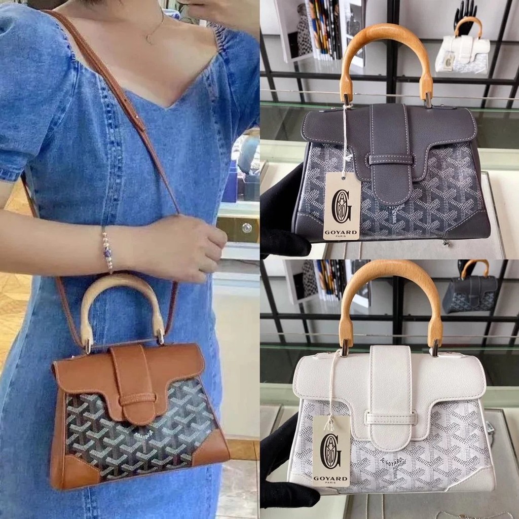 GOYARD Goya Saigon Bag Wooden Handle Handbag Shoulder Messenger Bag ...