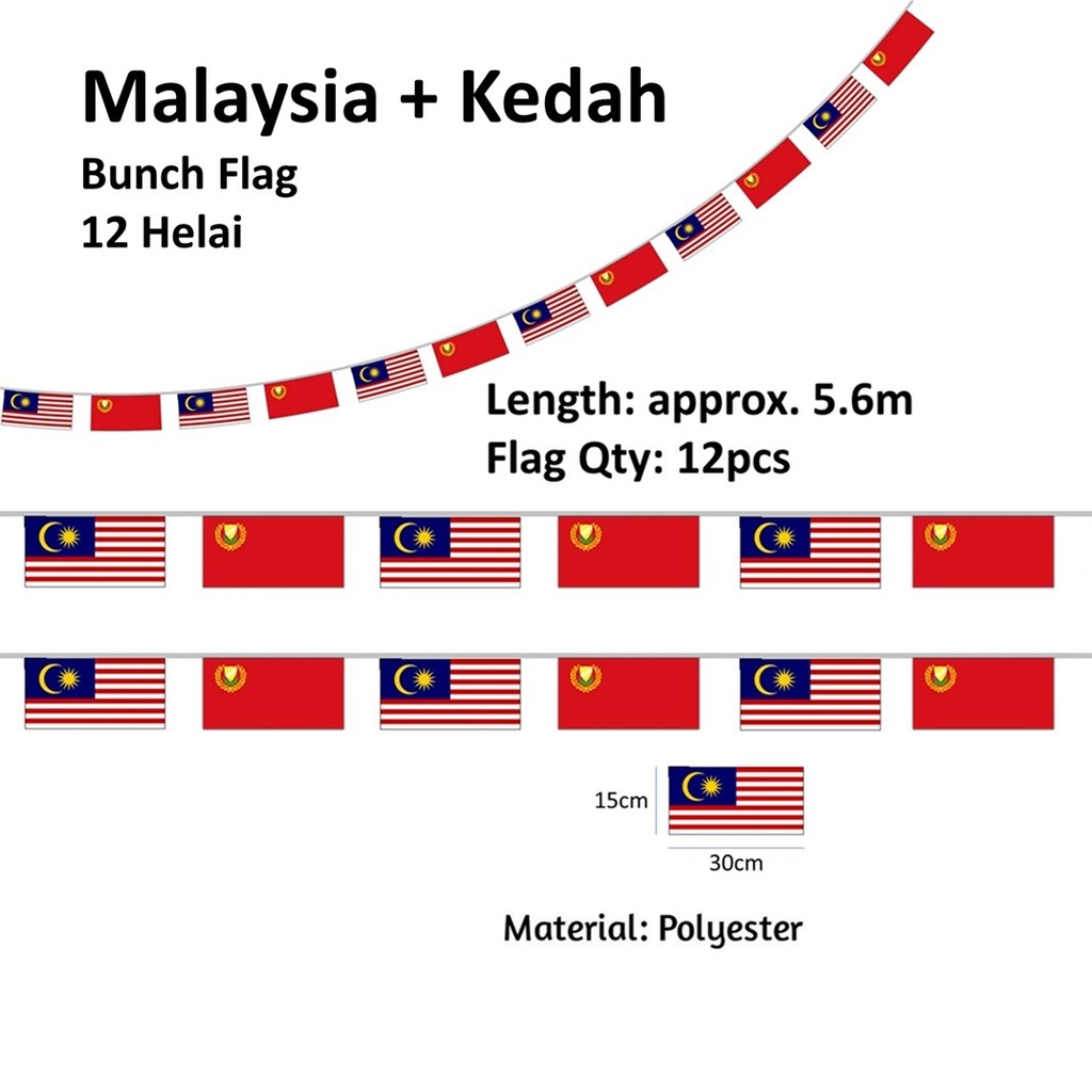 Malaysia Bunch Flag All States Bunch Flag Bendera Kecil Malaysia ...