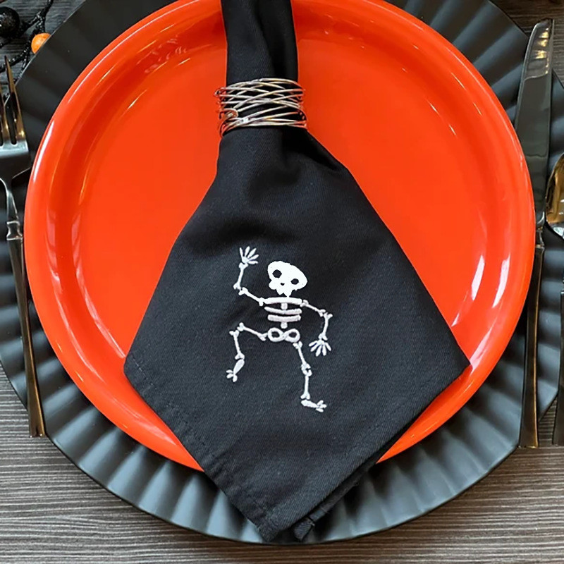 Panas # Corak Halloween Tengkorak Napkin Hitam Tebal Tuala Kertas ...