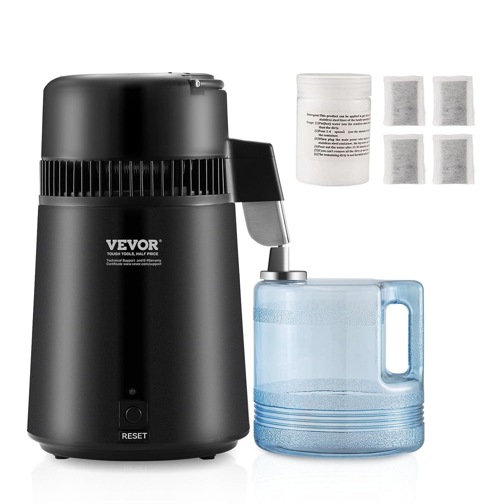 VEVOR Water Distiller, 4L 1.05 Gallon Pure Water Purifier Filter for ...