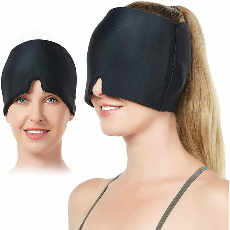 Cooling Migraine Relief Cap with Gel Ice Pack for Headache Pain Relief ...