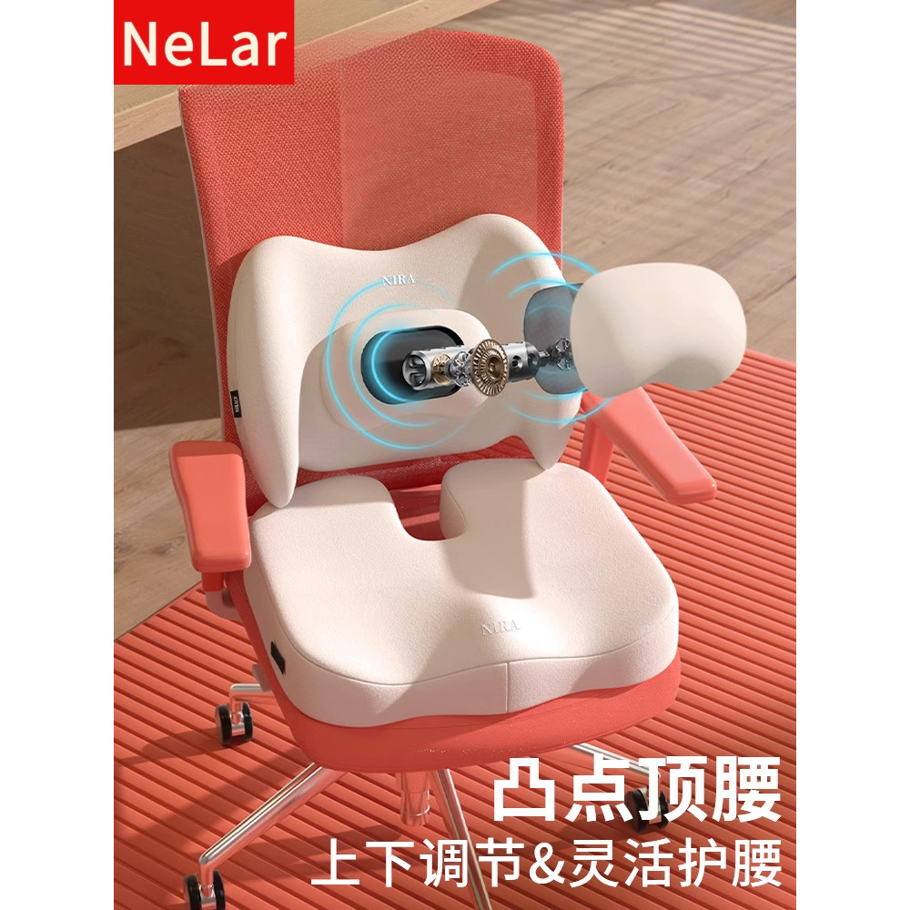 NeLar Lumbar Support Pillow for Office Chair Memory Foam Back Cushion ...