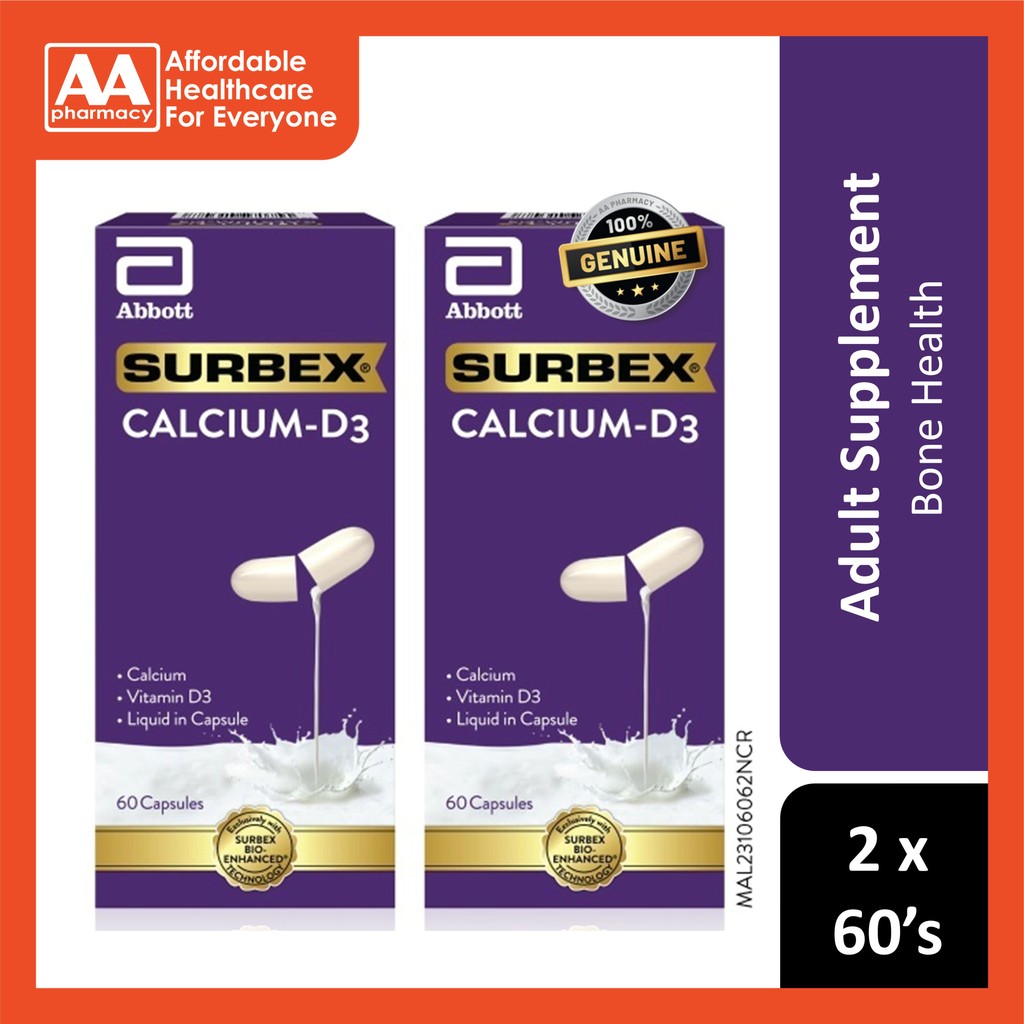 Surbex Calcium-D3 Capsule 2x60's [Twinpack] | Shopee Malaysia