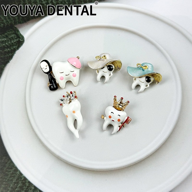 Cartoon Teeth Collection Brooch Protect Tooth Enamel Pins Cute Smile ...