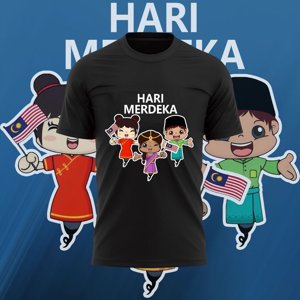2025 merdeka t shirt Hari merdeka T-shirt Cotton Basic UNISEX Tee round ...