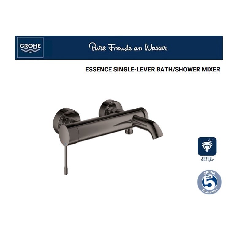 GROHE ESSENCE SINGLE-LEVER BATH/SHOWER MIXER (HARD GRAPHITE) | Shopee ...