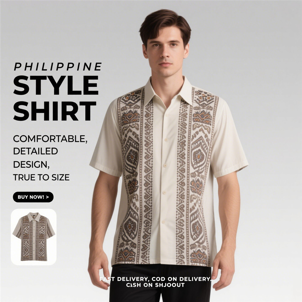 NEW modern barong filipiniana Pinya Jusilyn Polo Barong Short Sleeves ...