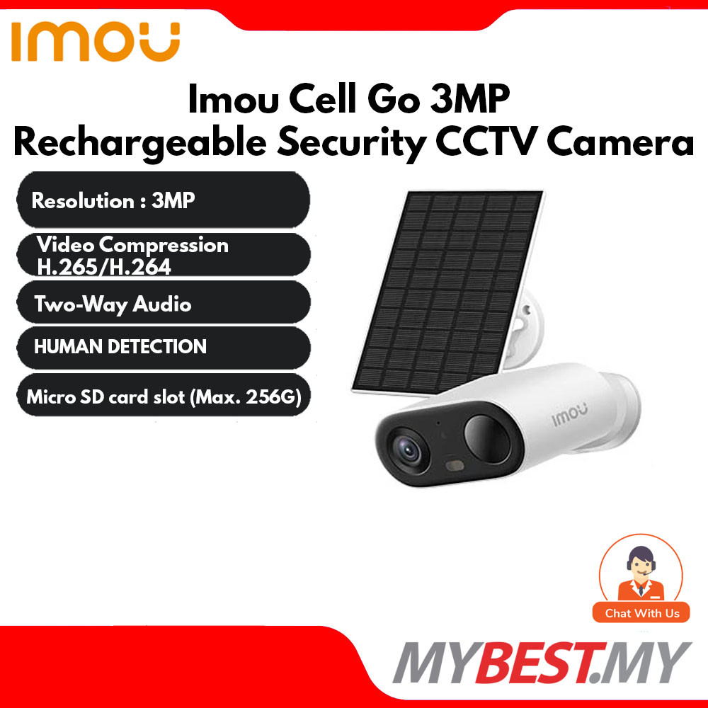Imou Cell Go Full Color H.265 3MP QHD Battery Powered Rechargeable ...