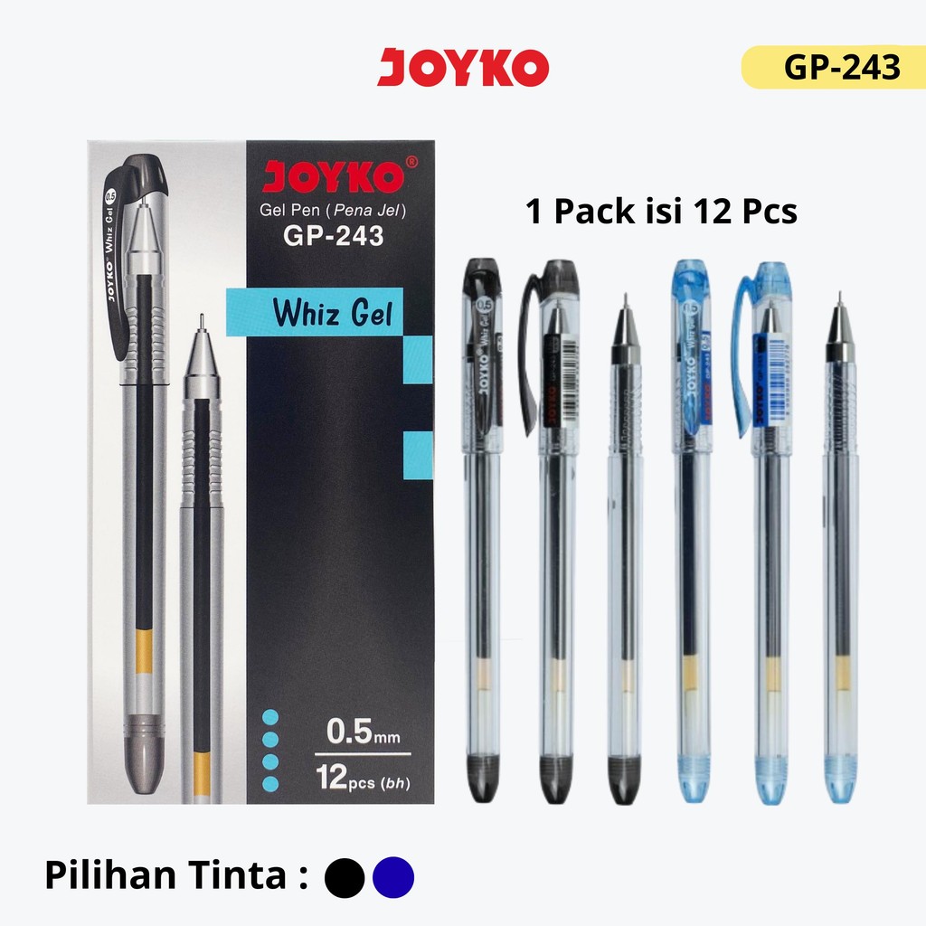 JOYKO Gel Pen 1 Pack GP-243 Whiz Gel 0.5mm Contains 12 Pcs | Shopee ...