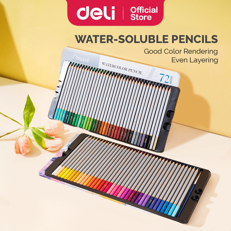Deli Dmast Professional Water-Based Colour Pencil Basswood Lead Color ...